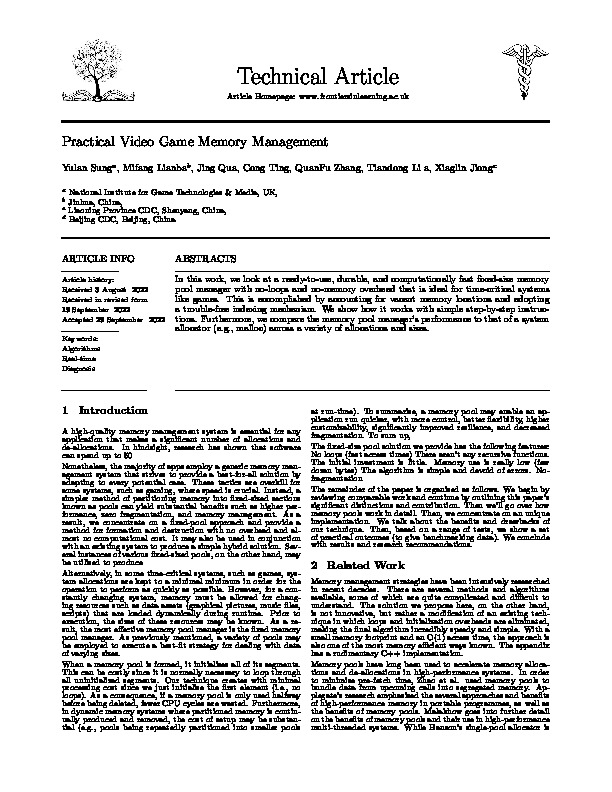 PRACTICAL VIDEO GAME MEMORY MANAGEMENT PRACTICAL VIDEO GAME MEMORY MANAGEMENT